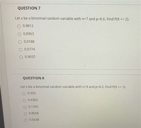 Solved Let X Be A Binomial Random Variable With N2 And
