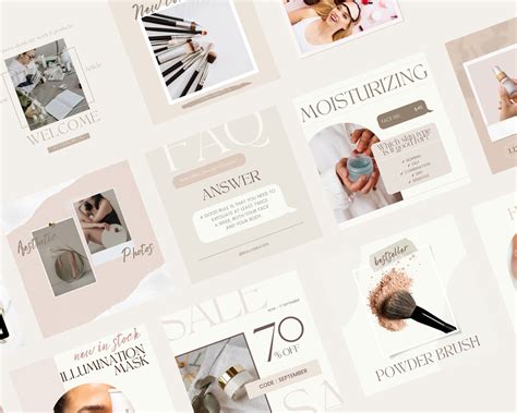 Instagram Post Template Nude Instagram Template Blogger Etsy
