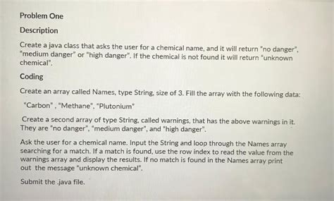 Solved Problem One Description A Create A Java Class That Chegg