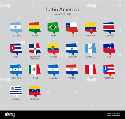 Latin American Countries Flag Icons Collection Stock Vector Image And Art