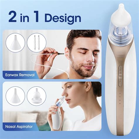 2 In 1 Ear Wax Removal Vacuum Cleaner Set With 3 Levels Suction Nasal