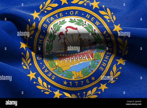 3d Illustration Flag Of New Hampshire Is A State Of United States