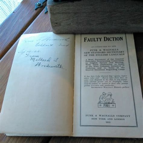 Vintage 1915 Faulty Diction The Standard Dictionary Key To Etsy