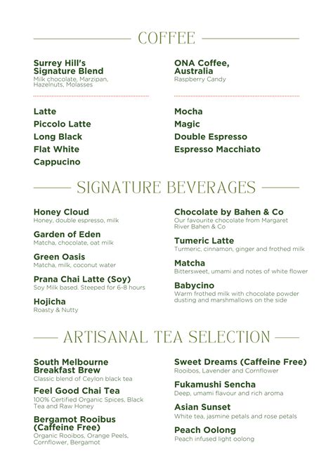 Ion Menu — Surrey Hills Grocer