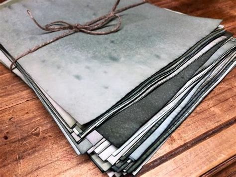 25 Sheets Of Turquoise Tea Dyed Paper Tea Stained Stationary