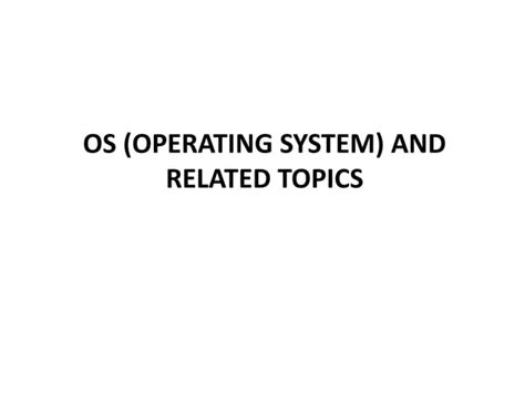Embedded Systems Overview Pptx Operating Systems Computer