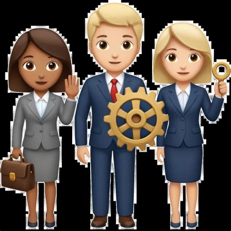 Group Of People With A Gear Crm Theme Emoji Ai Emoji Generator