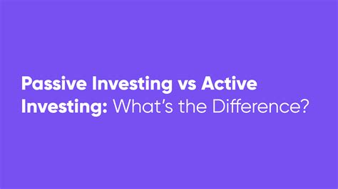 Passive Investing Vs Active Investing