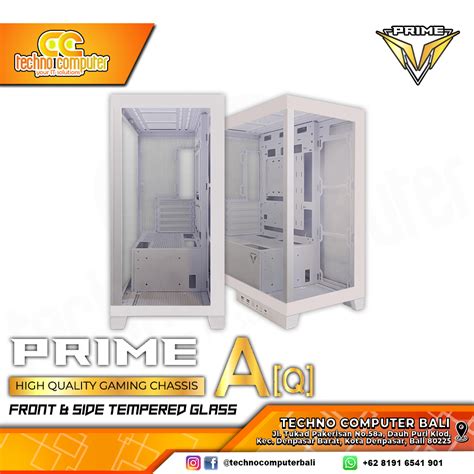 CASING PRIME GAMING A Q WHITE Mid Tower ATX Case Tempered Glass
