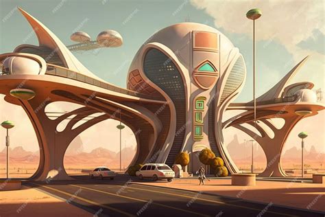 Premium Ai Image Generative Ai Foresees A Futuristic Desert Metropolis Solarpowered Oasis