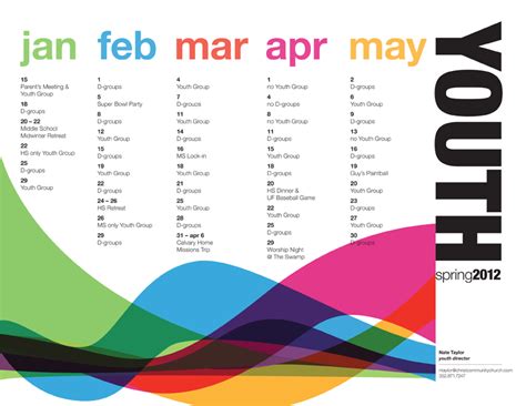 Youth Calendar Ideas