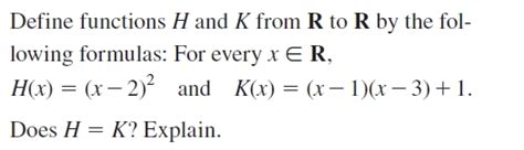 answered define functions h and k from r to r by the fol lowing