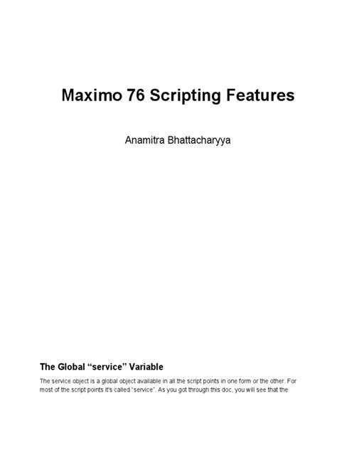 Maximo 76 Scripting Features Pdf Representational State Transfer