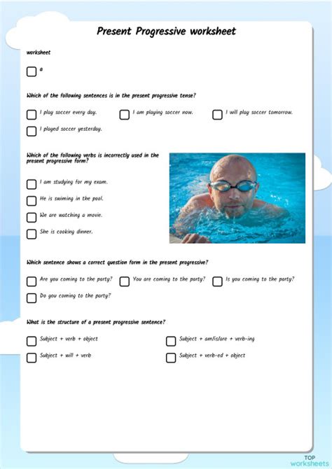 Present Progressive Worksheet Interactive Worksheet Topworksheets
