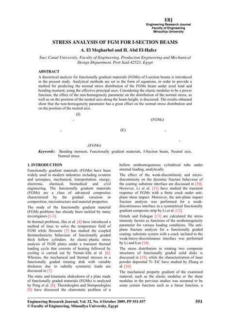 pdf stress analysis of fgm for i section beams”