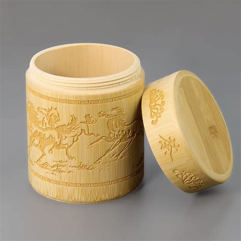 수제 레이저 조각 8 말 한자 천연 대나무 나무 차 캐디 캔디 조미료 보관 밀폐 병 공급차 보관용기 Aliexpress