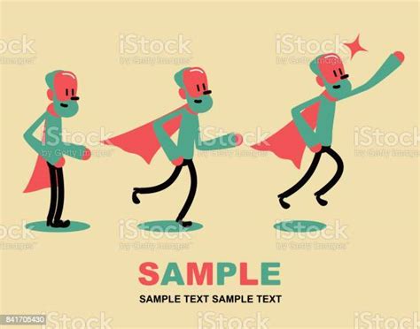 슈퍼 수석 남자 입고 빨간 망 토 서 하 고 실행 하 고 점프 하 고 비행 젊은 마음을 유지합니다 날기에 대한 스톡 벡터 아트 및 기타 이미지 Istock