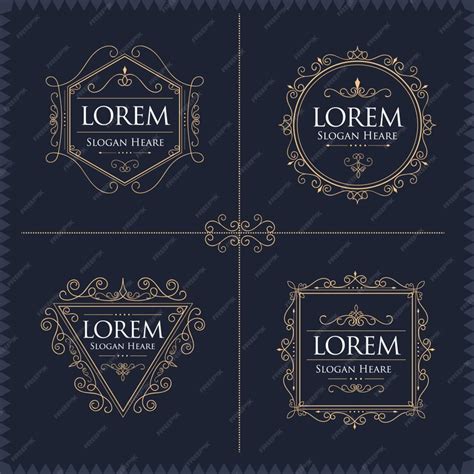 고급 로고 세트 템플릿 Flourishes 붓글씨 우아한 프리미엄 벡터