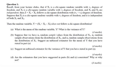 Solved Recall From Your Lecture Slides That If X 1 Is A