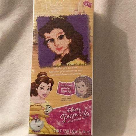 Disney Office Belle Disney Princess Latch Hook Kit Nip 2 X 12