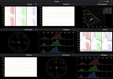 rgb parade and waveform showing white background r davinciresolve