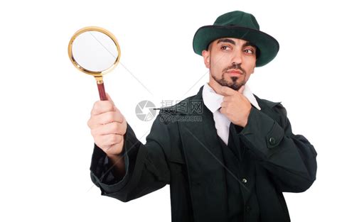 年轻侦探在白高清图片下载 正版图片503023598 摄图网