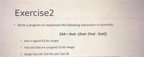solved exercise1 write a program to implement the following