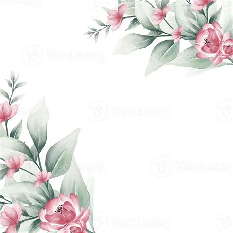 Pink Watercolor Flower Frame 13812181 Png