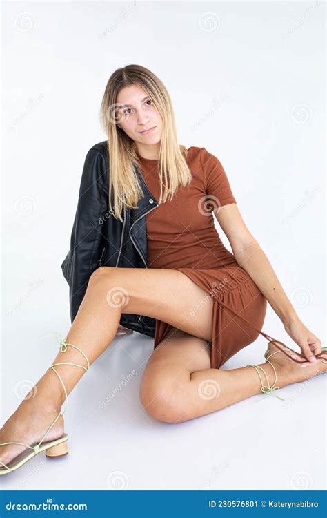 Girl With Blonde Hair On White Stock Image Image Of Closeup Glamour