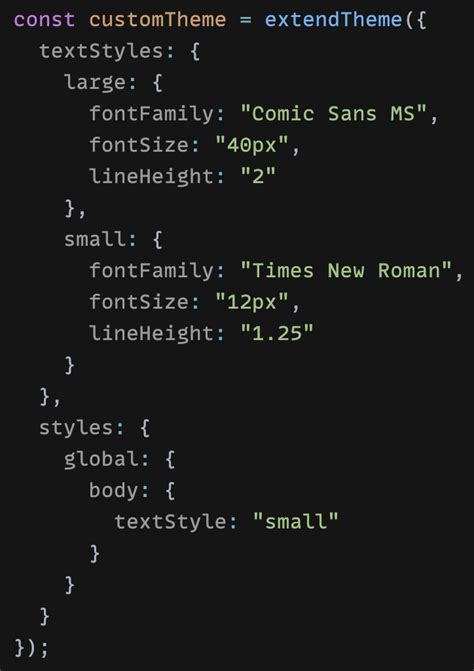 TextStyles Defined Inside ExtendTheme Arent Applied Correctly