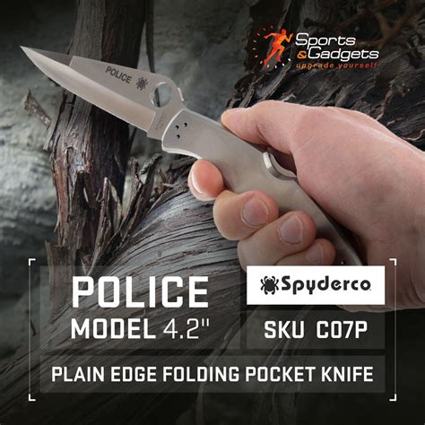 Spyderco Police Model 42 Plain Edge Folding Pocket Knife C07p A T