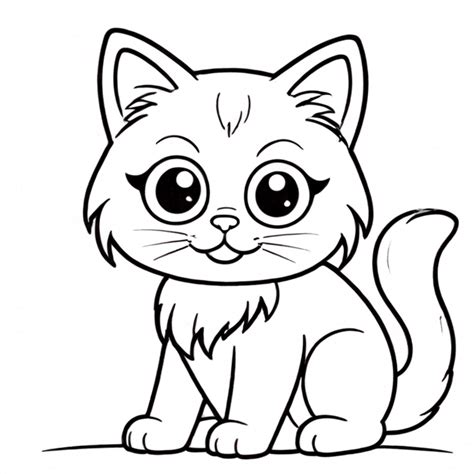 Schattige Kat Kleurplaat Gratis Download