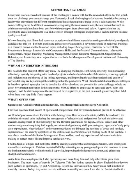 Supporting Statement Pdf