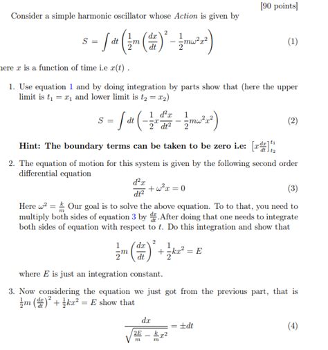 Solved Points Consider A Simple Harmonic Oscillator Chegg