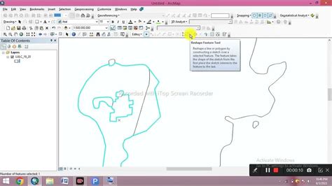 reshape polygon using reshape feature tool in arcgis software youtube