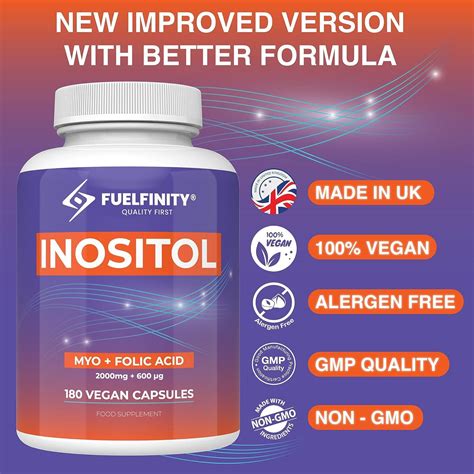 Myo Inositol And Folic Acid 2000mg 180 Capsules Pcos And Fertility