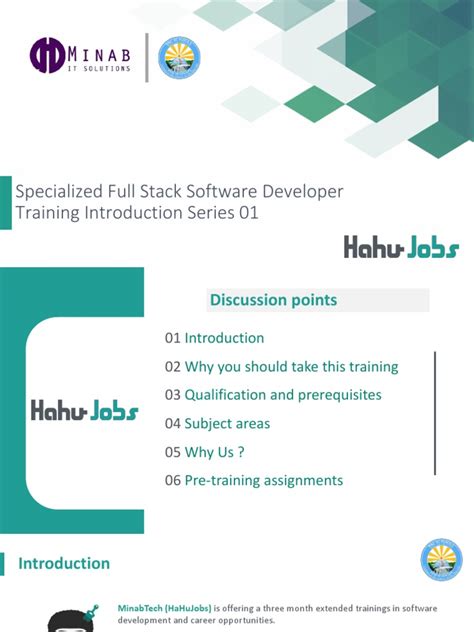 Specialized Full Stack Software Developer Training Introduction Series