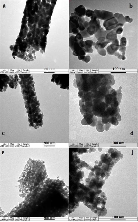 Tem Micrographs Of Sample 1 Ab Sample 7 Cd And Sample 10 Ef