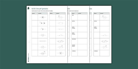 Gcse Circuit Symbols Worksheet Beyond Science
