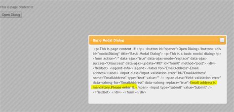 Javascript Custom Validation In Ajax Popup In Mvc Stack Overflow