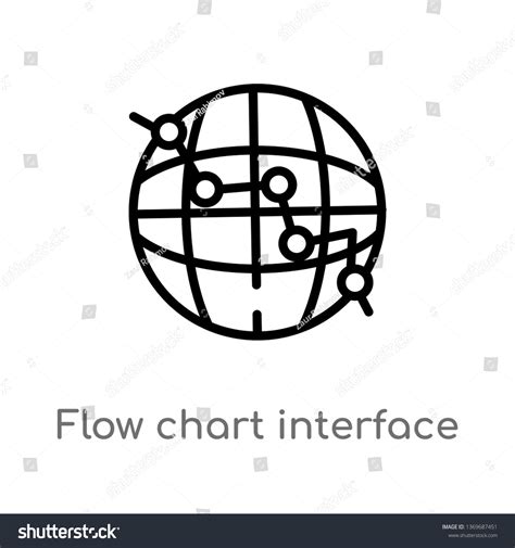 Flow Chart Interface Vector Line Icon Stock Vector Royalty Free 1369687451 Shutterstock