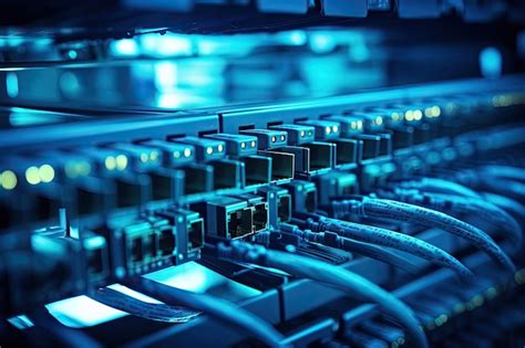 Premium Ai Image Network Cables Connected To Switch Close Up Of Data