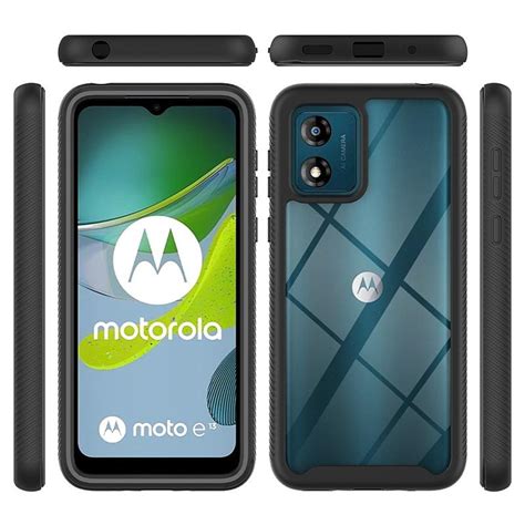 Motorola Moto E13 360 Protection Series Case Black Clear