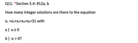Solved How Many Integer Solutions Are There To The Equation