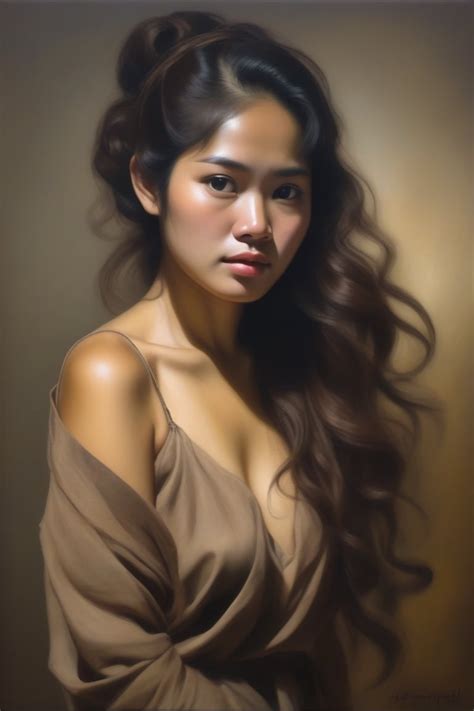 Indonesian Beauty Oil On Canv Image Created By Lartista Tensor Art