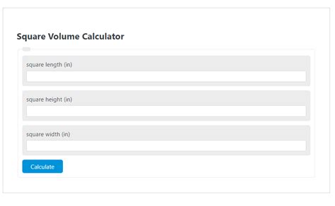Square Volume Calculator Calculator Academy