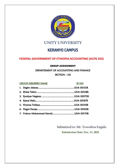 best suited fge group assignment sample unity university keranyo