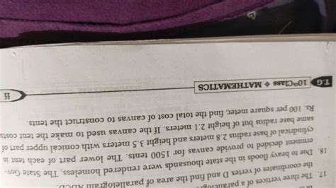 17 The Three Vertices Of A Parall The Coordinates Of Vertex D And Find T