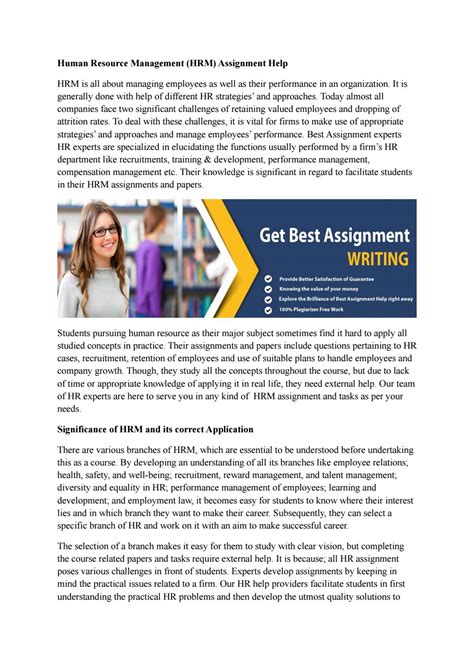 Human Resource Management Hrm Assignment Help By Bestassignment