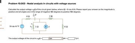 Problem 10003 Nodal Analysis In Circuits With Voltage Sources Calculate The Output Voltage Vot